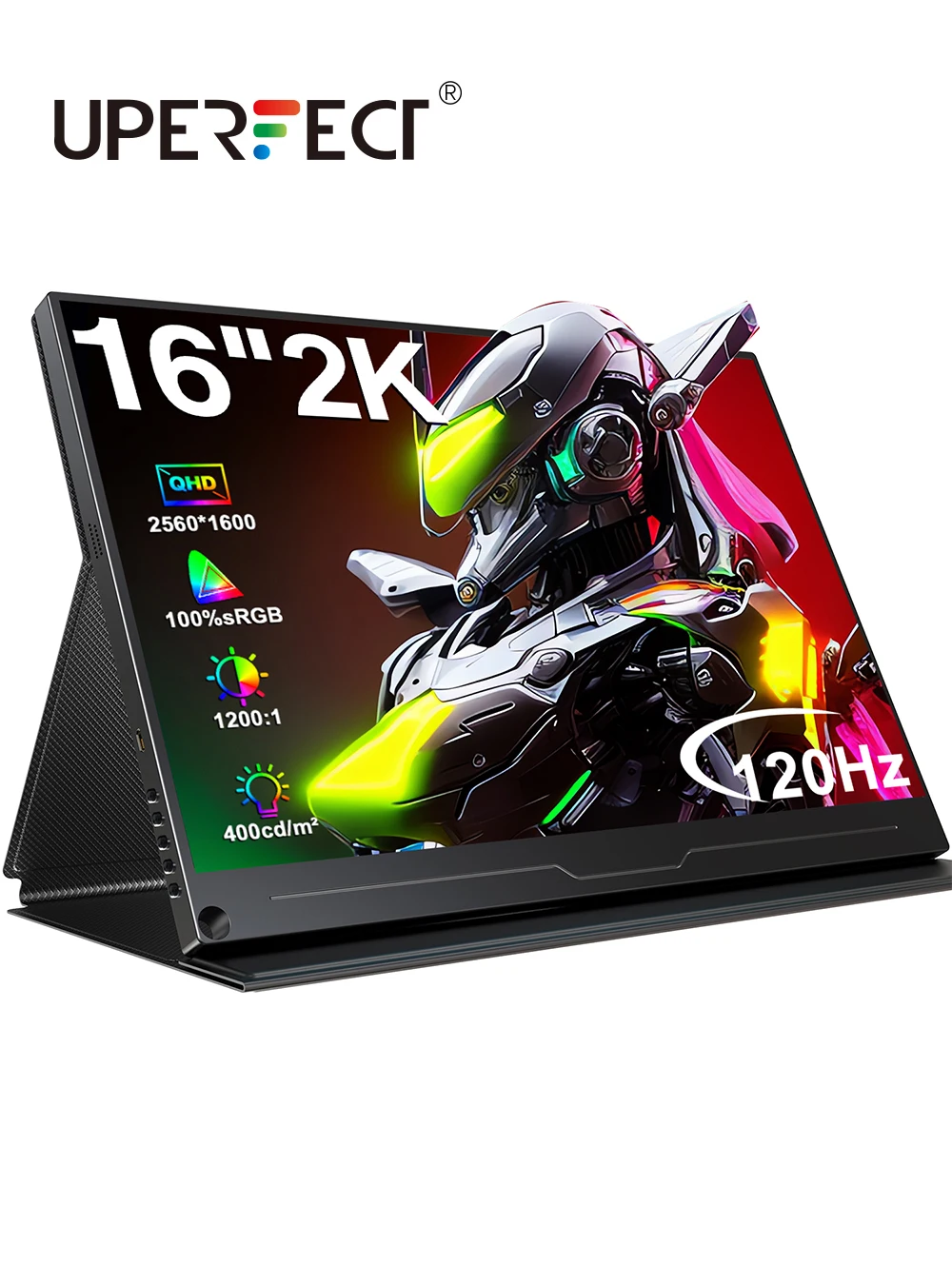 UPERFEITO 16 Polegada 2K Monitor Portátil 2560x1600 QHD 500 Lêndeas ...