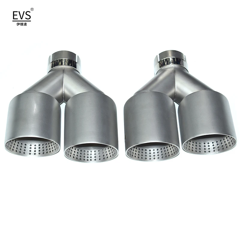 Double-Matte-Stainless-Steel-Car-Muffler-Tip-Exhaust-Tip-System-Pipe ...