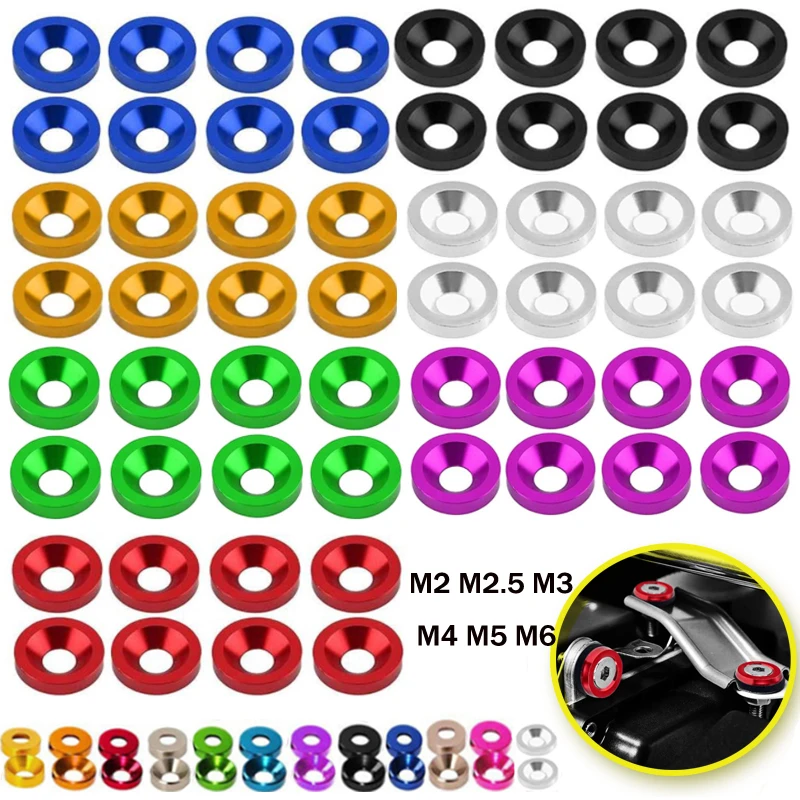 10pcs aluminum washer M2 / M2.5 / M3 / M4 / M5 / M6 colourful Anodized ...