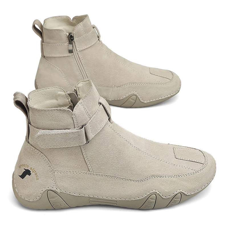 New Arrival Side Zipper Suede Boots for Men Leather Casual Shoes ...