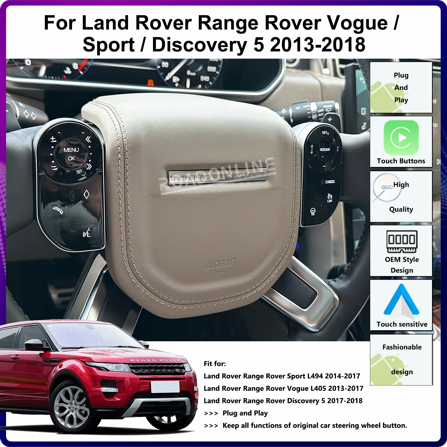 Steering Wheel Touch Buttons For Land Rover Range Rover Sport L494 ...