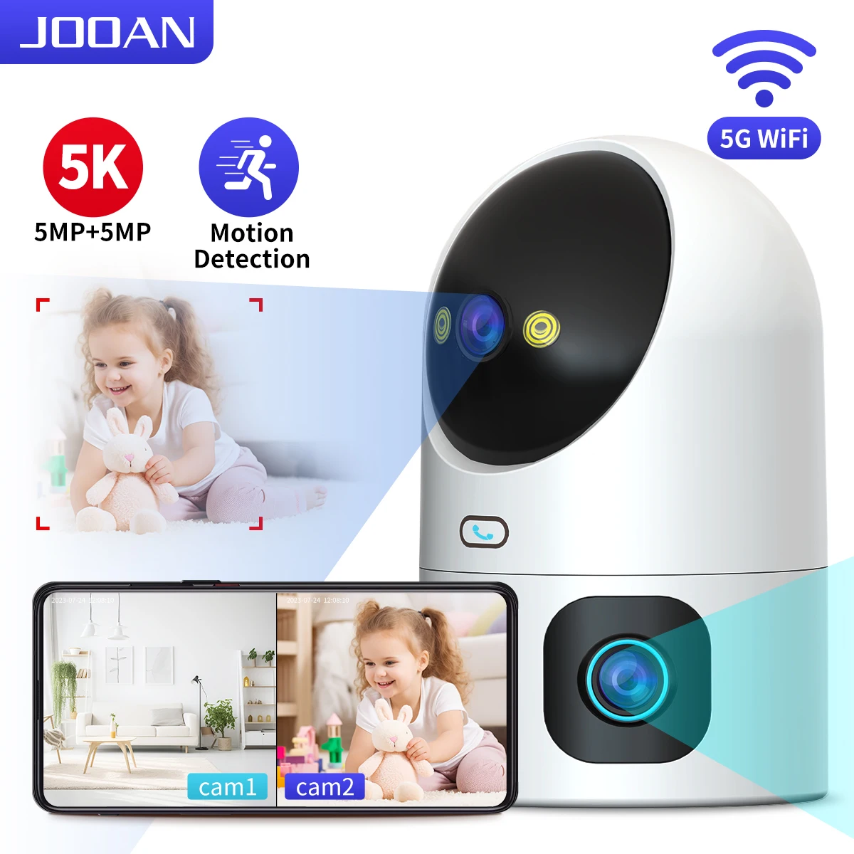 JOOAN-5K-10MP-PTZ-IP-Camera-WiFi-Dual-Lens-Camera-Home-Color-Night-CCTV ...