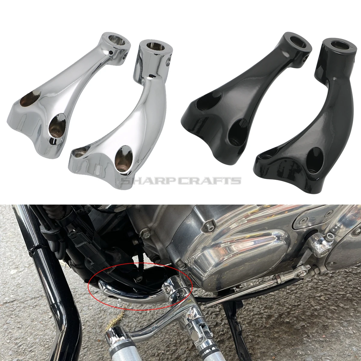 Motorcycle-Forward-Controls-Complete-Front-Foot-Peg-Rest-Mount-Linkages ...
