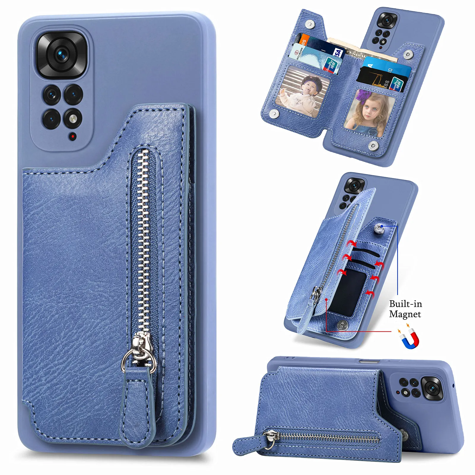 Magnetic Leather Case Xiaomi Redmi Note 11 Pro 5g - Card Holder Leather ...