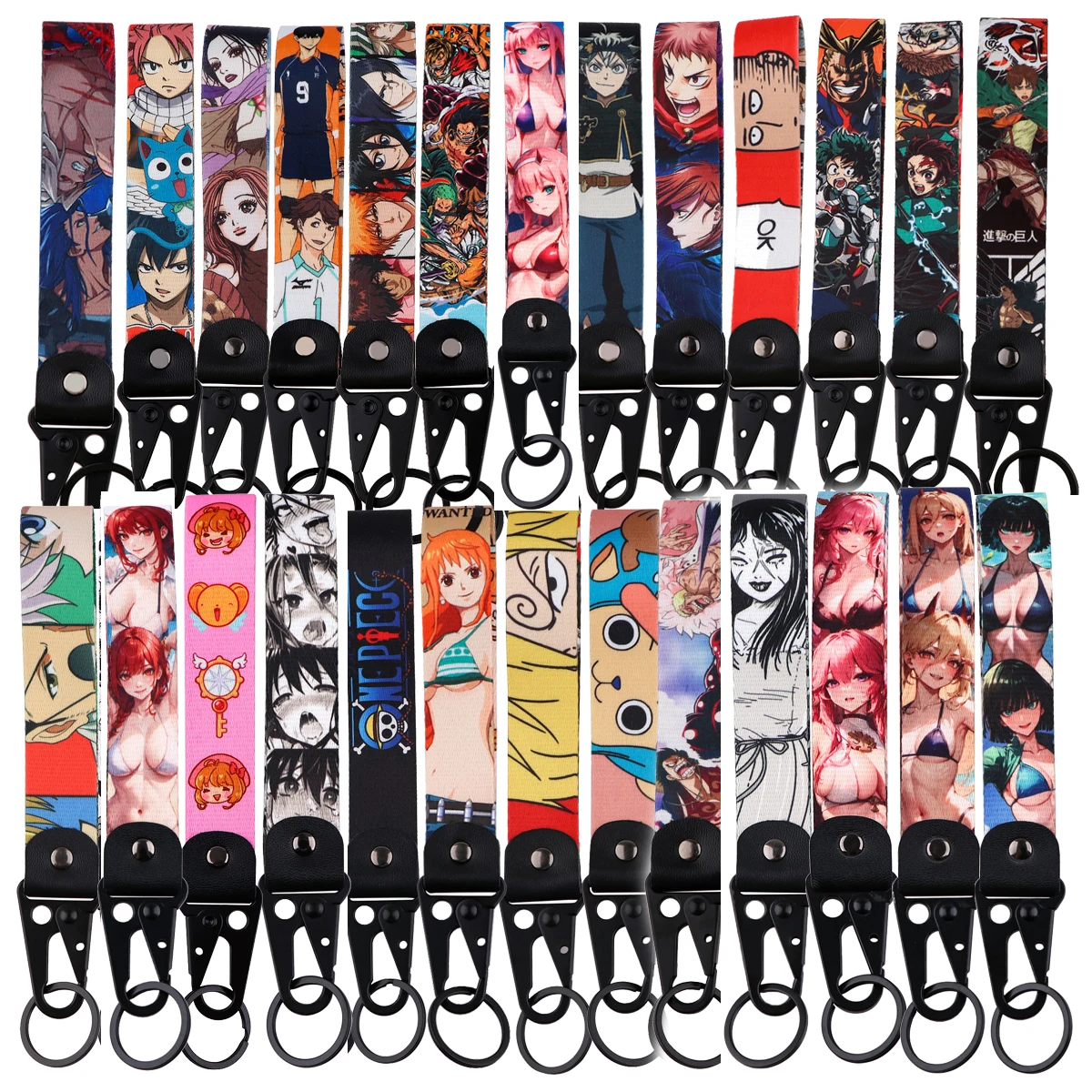 Cool-Keychain-Lanyards-Tag-Holder-Wrist-Strap-Anime-Key-Holder-Backpack ...
