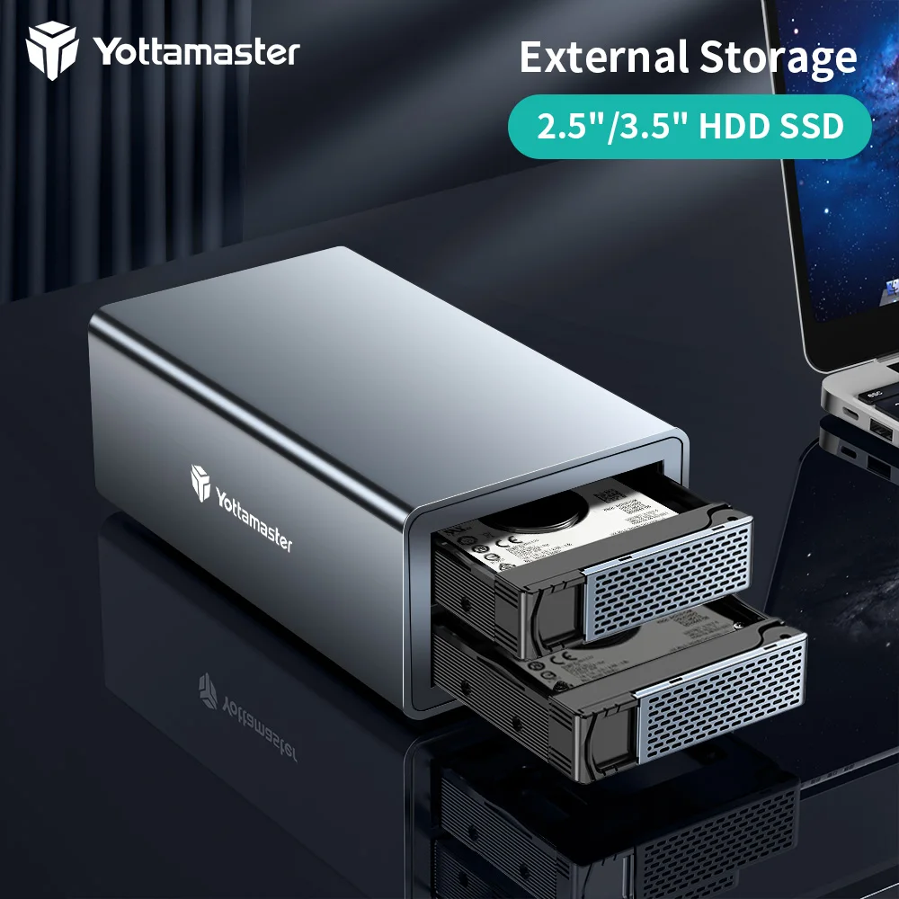 Yottamaster-2Bay-External-Storage-Hard-Drive-Enclosure-Support-USB3-0 ...