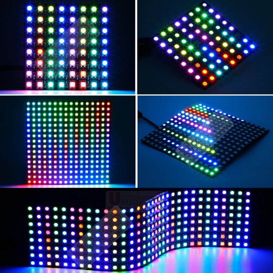 Ws2812b Digital Flexible Led Panel | 16x16 256 Rgb Ws2812 Led Panel ...