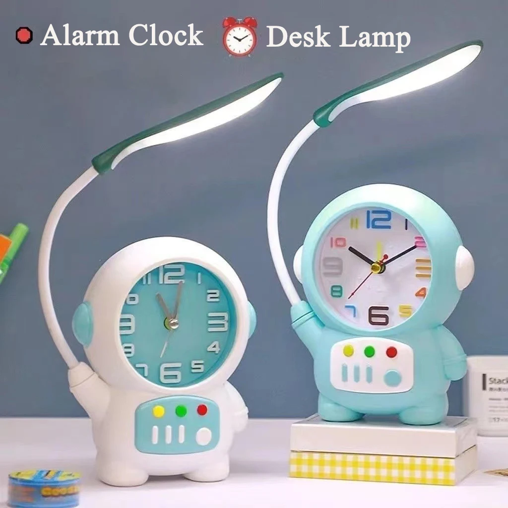 Astronaut-Desk-Lamp-with-Glowing-Alarm-Clock-Cartoon-Children-Kids ...