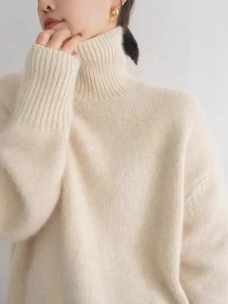 2024-Autumn-and-Winter-New-Thick-Cashmere-Sweater-Women-High-Neck ...