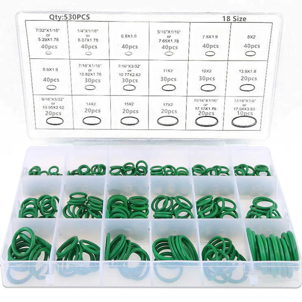 530/225PCS Rubber O Ring Oil Resistance O-Ring Washer Gasket Seals ...