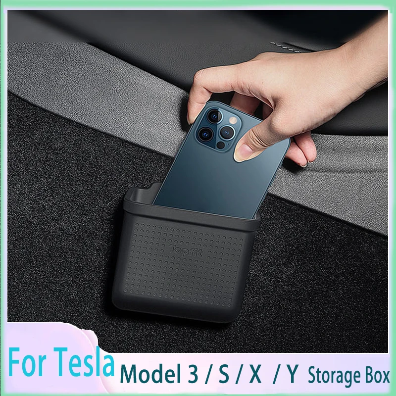 For-Tesla-Model-3-S-X-Y-Series-Storage-Box-Hidden-Silicone-Easy-Install ...