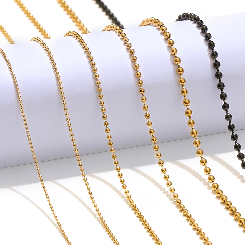1-Meter-Stainless-Steel-Gold-Black-Color-Beads-Crafts-Chains-for-DIY ...