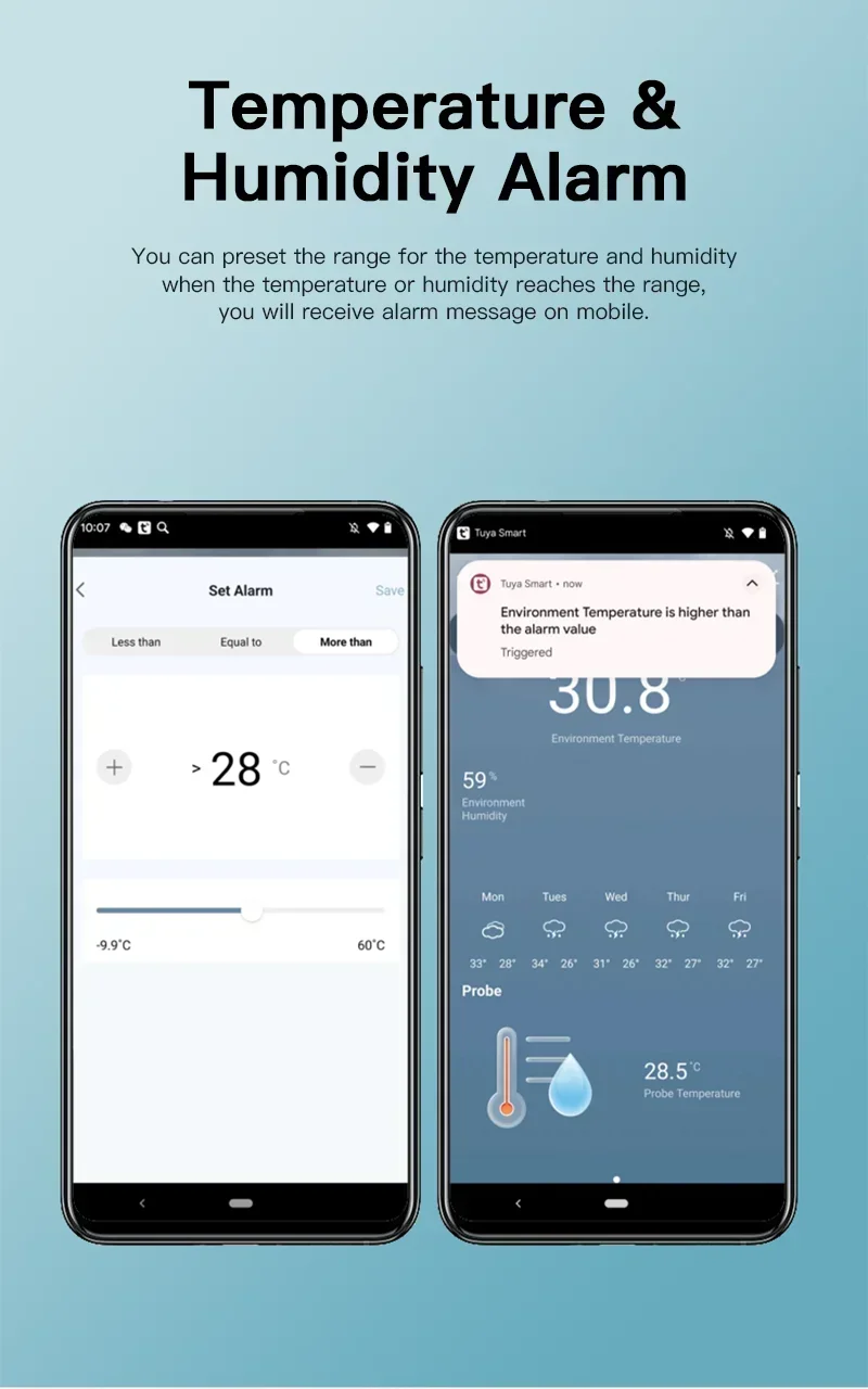 Tuya WiFi Temperature Humidity Sensor With External Probe for Smart ...