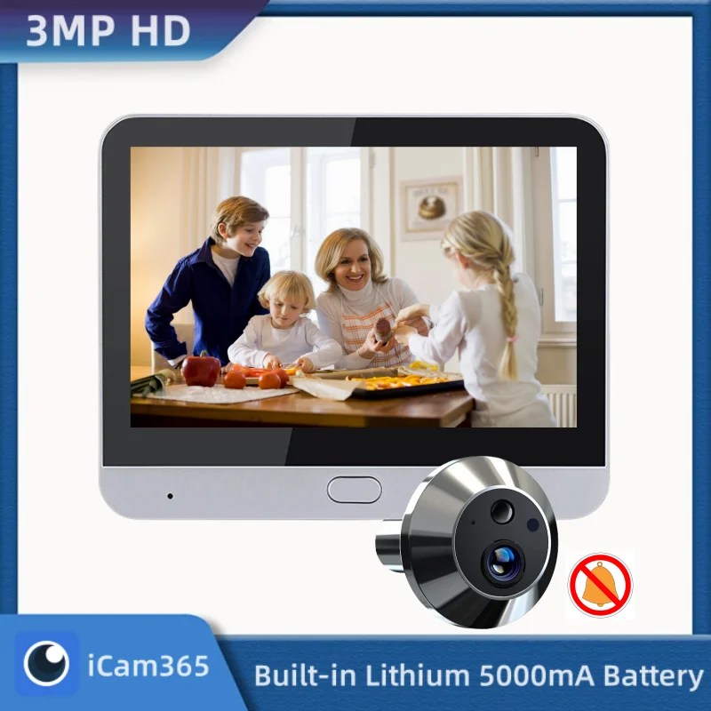 3MP-iCam365-Wireless-Wifi-Door-Eye-Camera-Wide-Angle-130-HD-Security ...