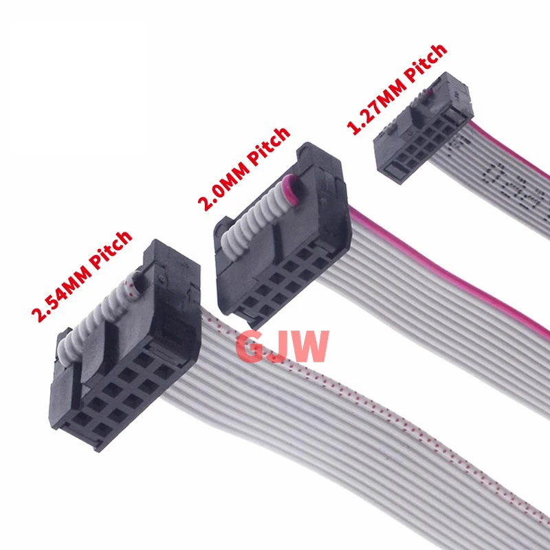 1PCS 1.27MM/2.0MM/2.54MM Pitch FC-6/8/10/16/20/40/50 Pin 20/30/50/CM Gray Flat Ribbon Jtag Isp ...