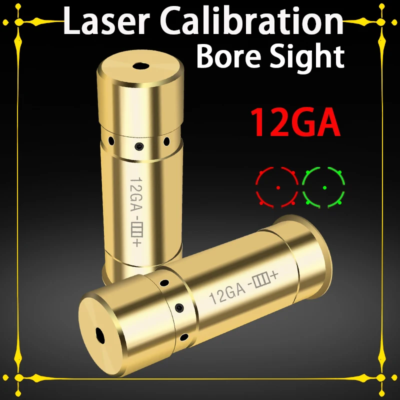 Tactical-12GA-Caliber-Red-Dot-Laser-Sight-Calibration-Brass-Bullet-for ...