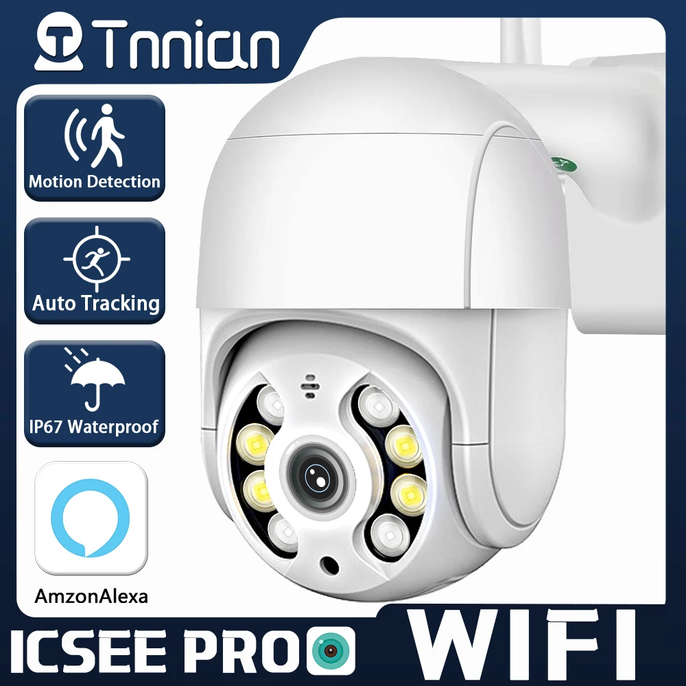 5MP iCsee PTZ Wifi IP Camera Outdoor 4X Zoom AI Human Detect Wireless ...