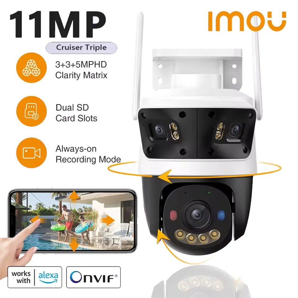 IMOU Cruiser Triple lente de 11MP cámara exterior 2 luz de advertencia ...