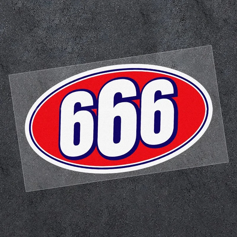 1PC Number 666 Funny Motorcycle Stickers Waterproof for DIY Motorbike ...