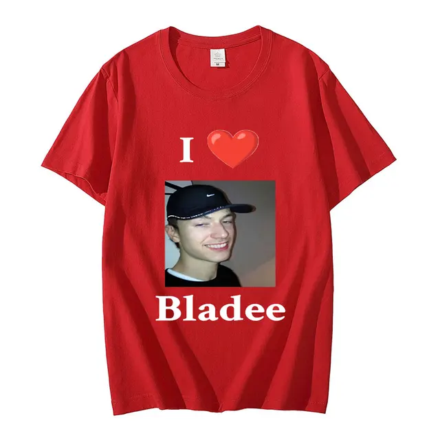 I Heart Bladee T Shirts Men's Casual Short Sleeve T-shirt New Music ...