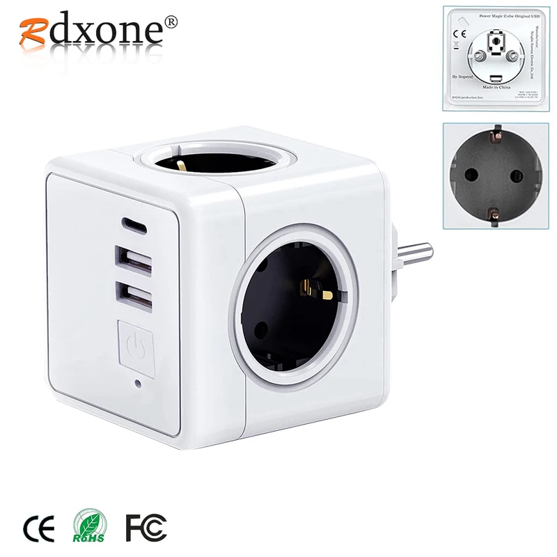 Cube Socket Eu Plug Power Consumer | Power Socket Extension Smart - Usb ...