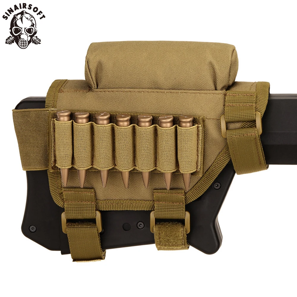Adjustable Tactical Butt Stock Rifle Cheek Rest Pouch Bullet Holder ...