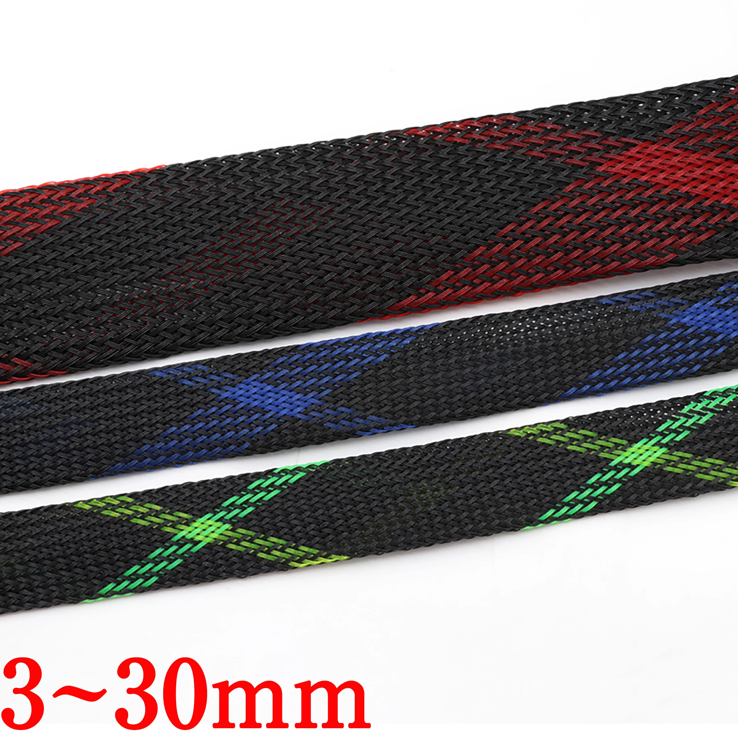 1M-5M-Black-Blue-Red-UV-Green-Yellow-Tight-High-Density-PET-Braided ...