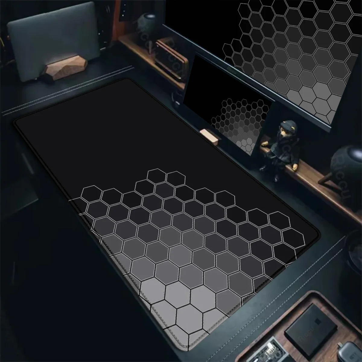 Gaming Mouse Pad Hexagon Geometric Art Design Keyboard Deskmat Gamer ...