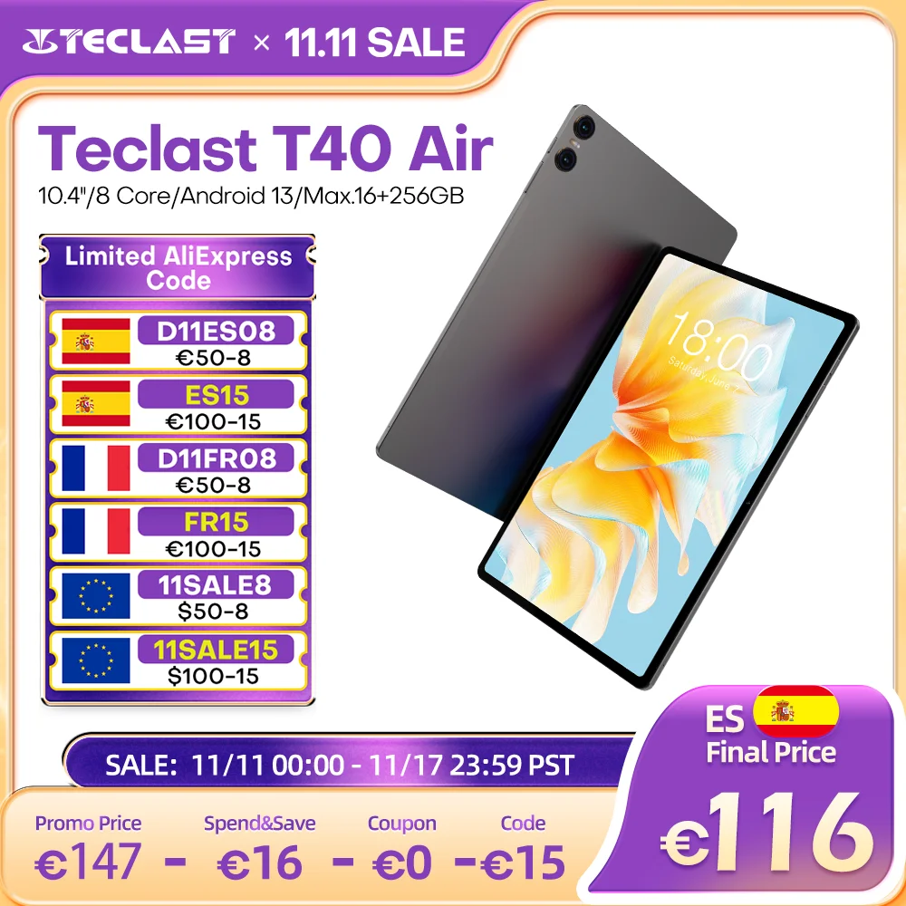 TECLAST-tablet-T40-Air-Android-13-8GB-RAM-ROM-256GB-10-4-inch-7200mAh ...