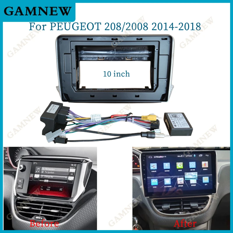 10-Inch-Car-Frame-Fascia-Adapter-Canbus-Box-Decoder-For-Peugeot-208 ...
