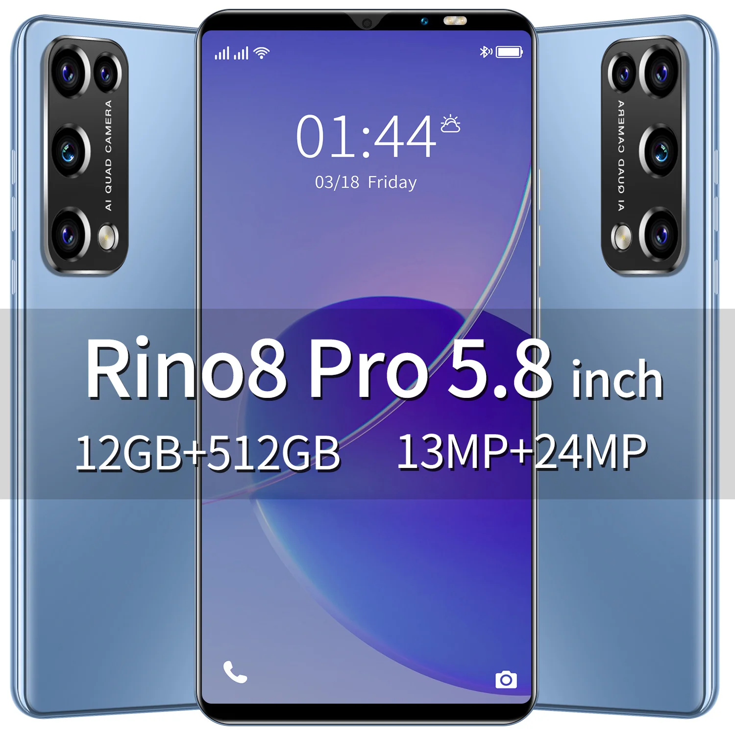 Rino8 Pro MTK6889 Deca Cores CPU 5.8Inch HD+Fullscreen 6+128GB ...