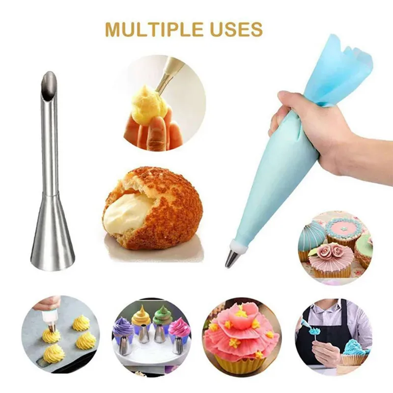 1-4pcs-Cream-Icing-Piping-Nozzles-Stainless-Steel-Eclair-Puff-Nozzles-Cupcake-Filling-Tubes ...