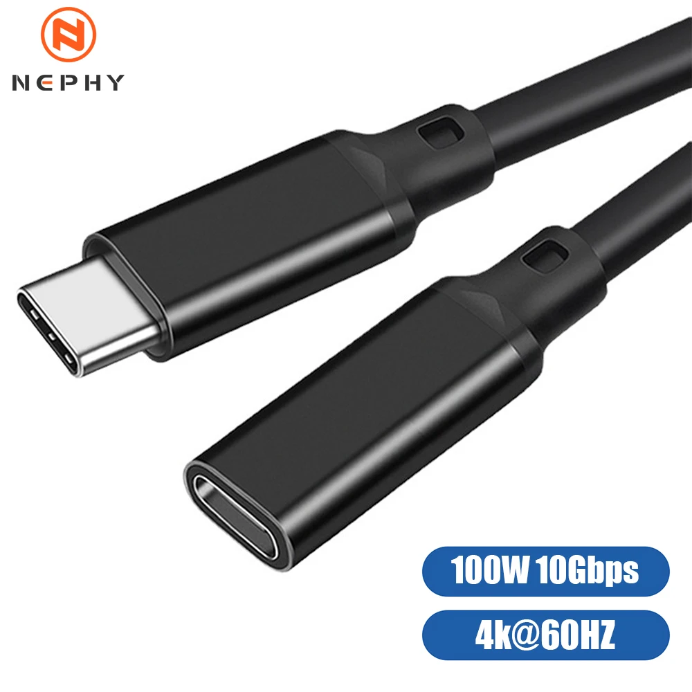 USB 3.2 Gen 2 Type C Male to Female Extension Cable For iPhone 15 16 ...