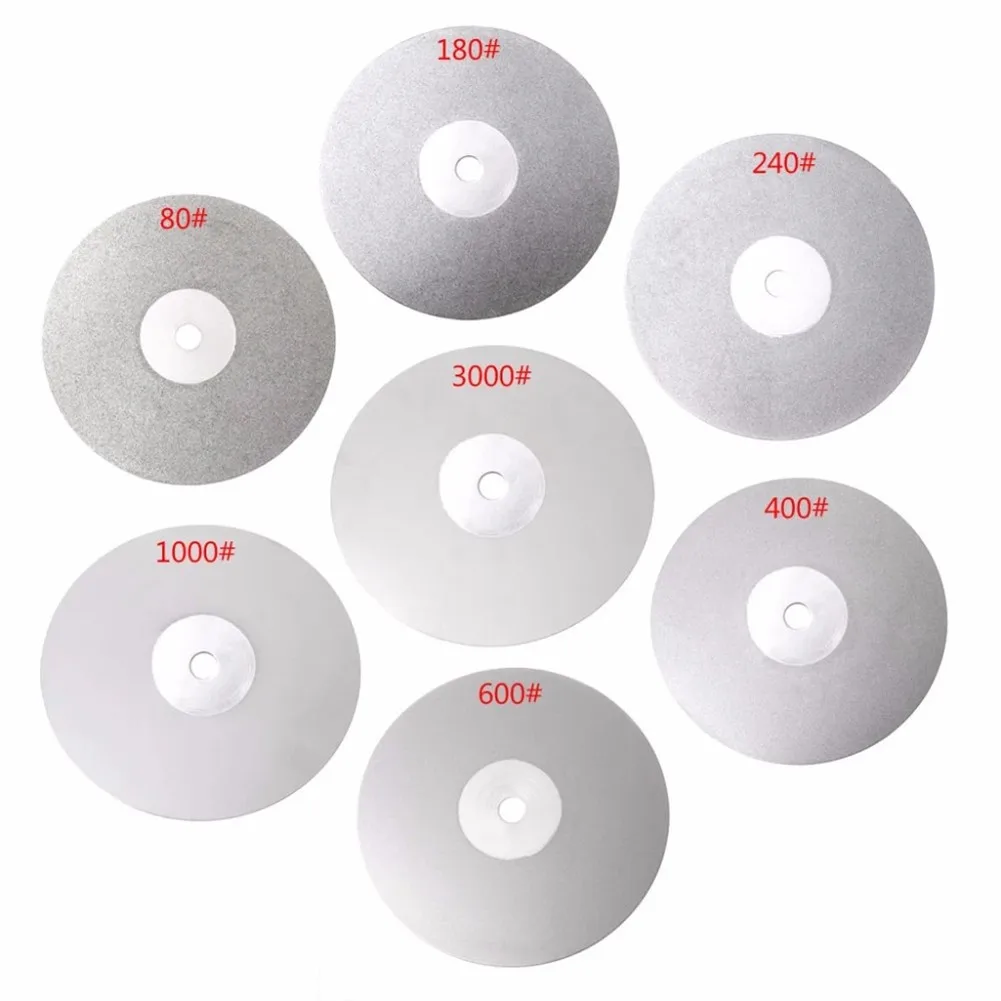6-150mm-80-3000Grit-Diamond-Coated-Flat-Lap-Wheel-Lapidary-Polishing ...