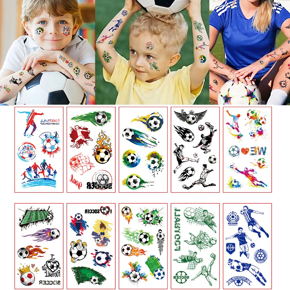 10pcs Basketball Soccer Kids Cute Waterproof Temporary Tattoo Sticker ...