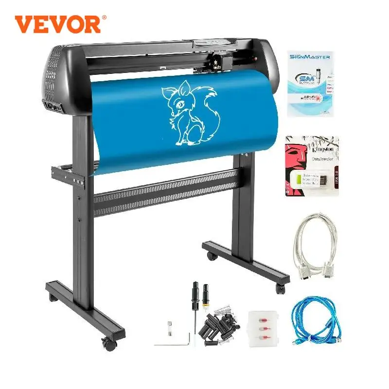 VEVOR-34-Inch-Vinyl-Cutting-Plotter-Cutter-Machine-with-3-Blades-SIGNMASTER-Software-Kit-for ...