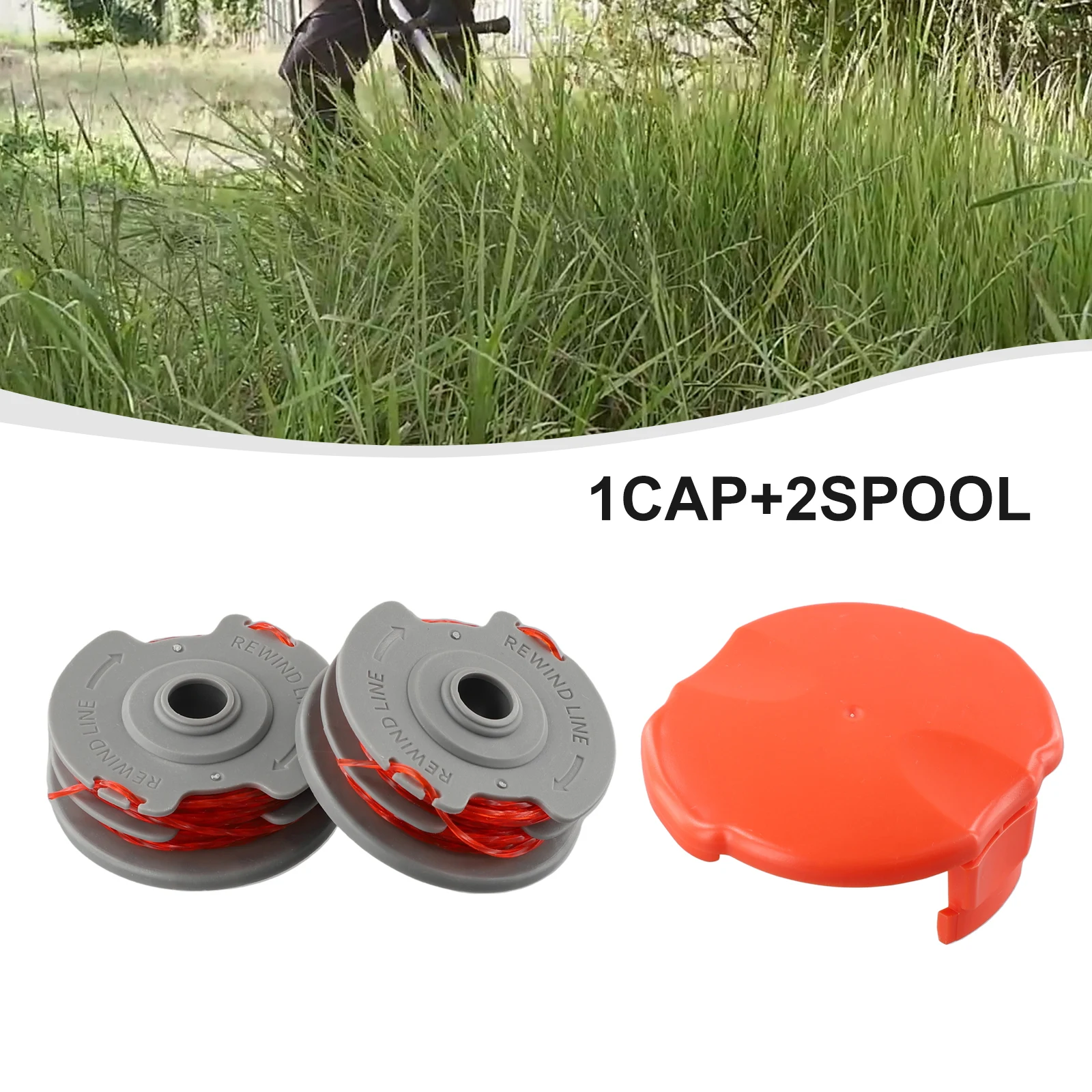 Double Autofeed Spool & Line & Spool Cap Cover For Flymo Strimmers ...