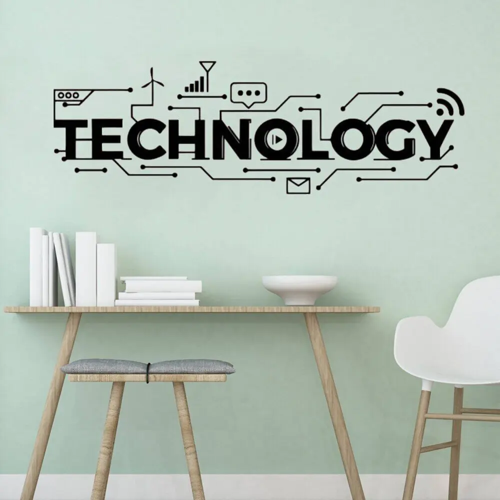 Technology-Lettering-Wall-Decals-Vinyl-Science-Education-School-Design ...