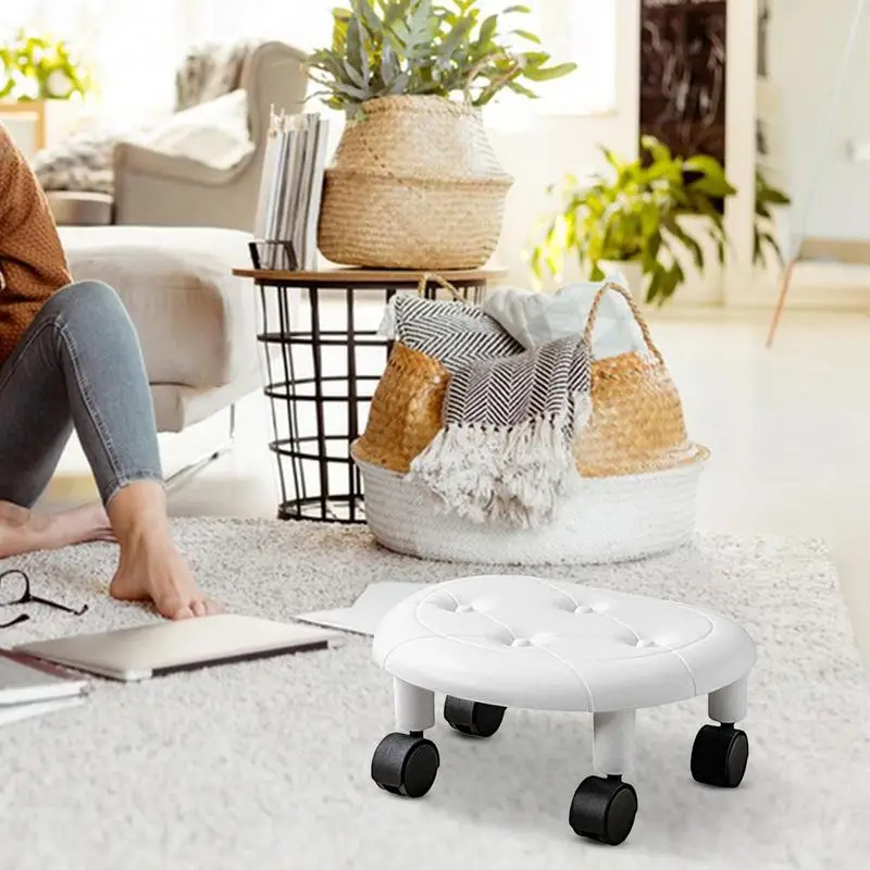 Low Height Rolling Stool Short Stool Pulley Wheel Stool 360 Degree ...