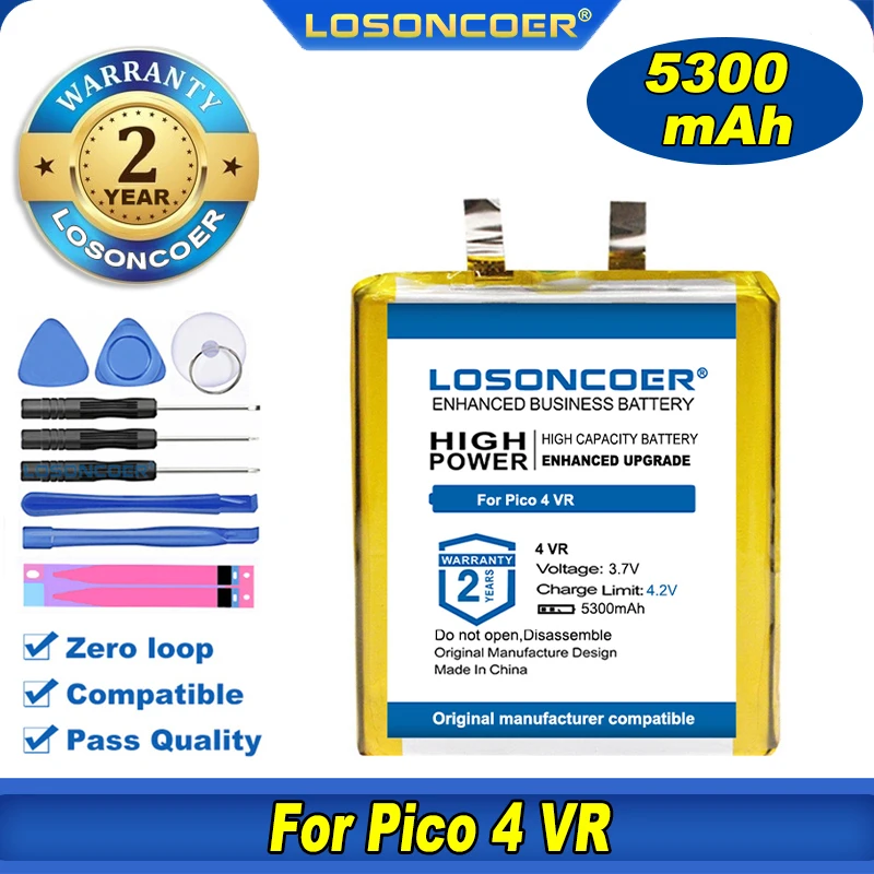100-Original-LOSONCOER-5300mAh-Battery-For-Pico-4-VR-Pico4-Cells ...
