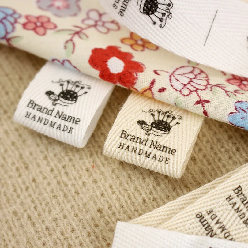 Customized-Logo-Clothing-Label-Twill-Fold-Tags-Sew-Accessories ...