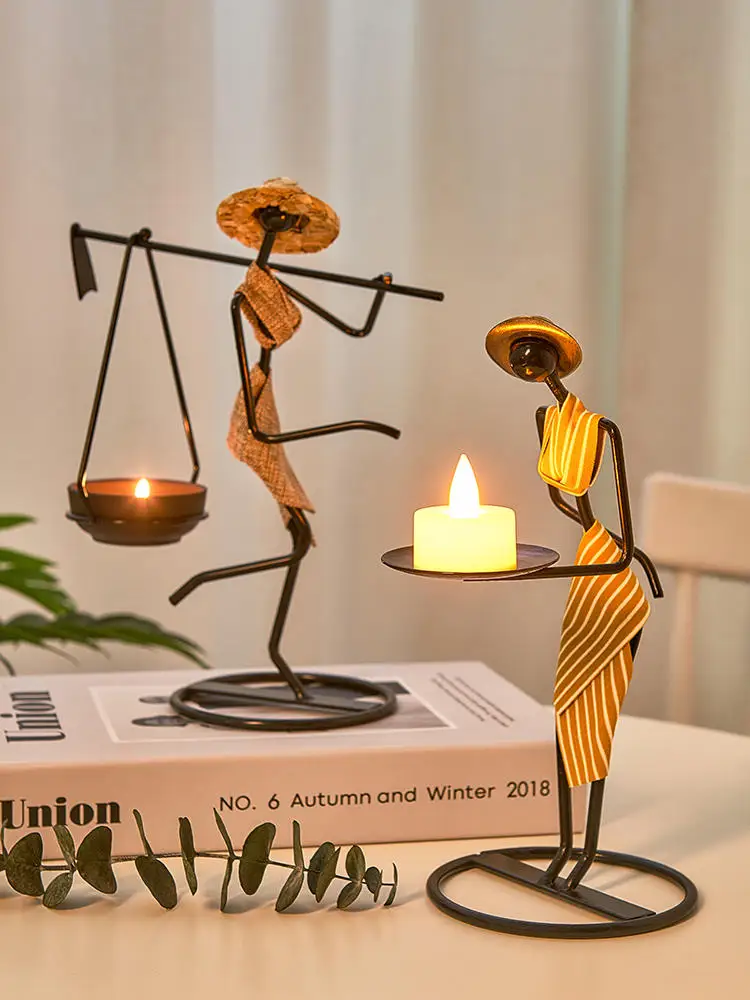 Nordic-Retro-Iron-Art-Candlestick-Human-Form-Candle-Holder-Romantic ...
