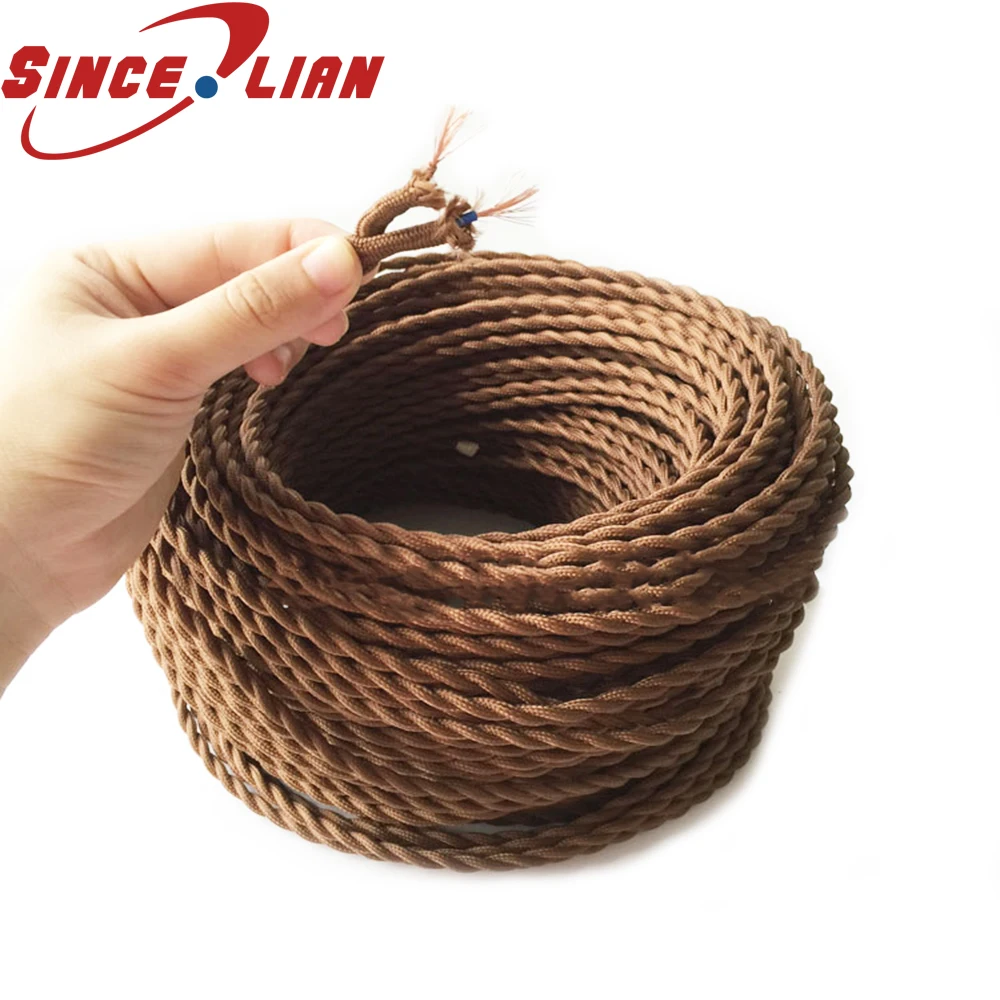 10M-Vintage-Braided-Wire-Copper-2-Core-Chandelier-Wire-Retro-Light-DIY ...