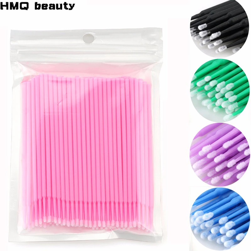 Disposable MicroBrush Eyelashes Extension Individual Lash Removing Swab Micro Brush For Eyelash ...