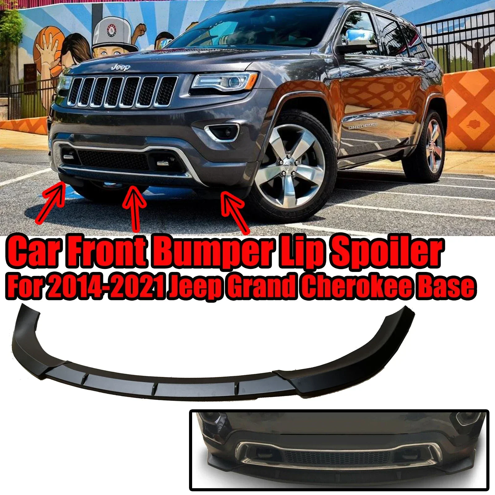 For-2014-2021-Jeep-Grand-Cherokee-Base-Model-Car-Front-Bumper-Lip ...