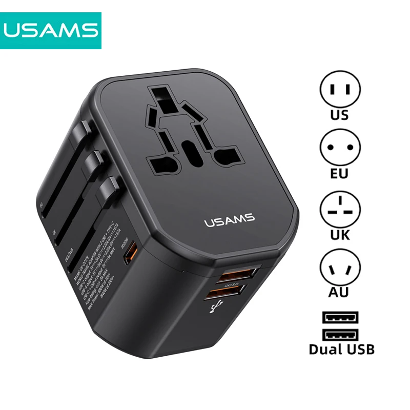 USAMS-12W-20W-Universal-USB-Travel-Charger-Multi-Plugs-Extension-Adater ...