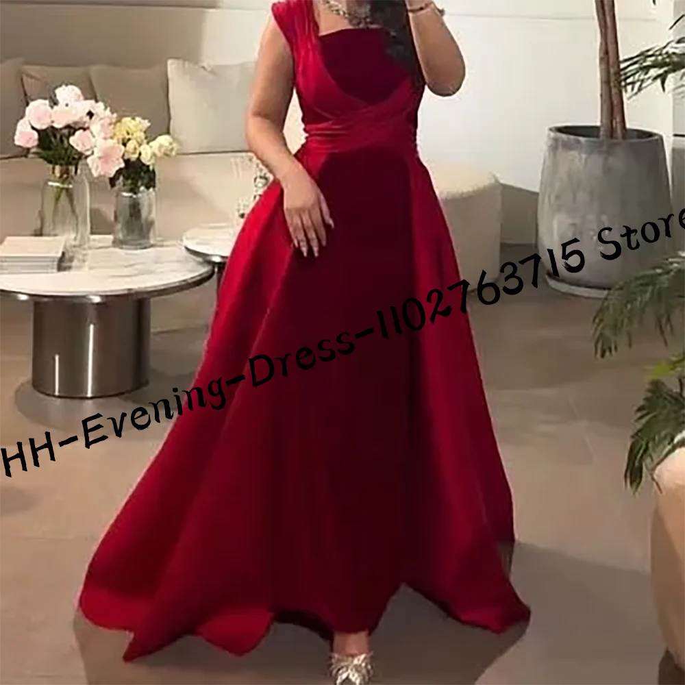 Elegant Square Collar Sashes Pleat A-Line Formal Evening Dresses ...
