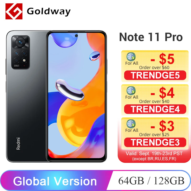 Versión global Xiaomi Redmi Note 11 Pro 6GB RAM 64GB ROM / 8GB RAM ...