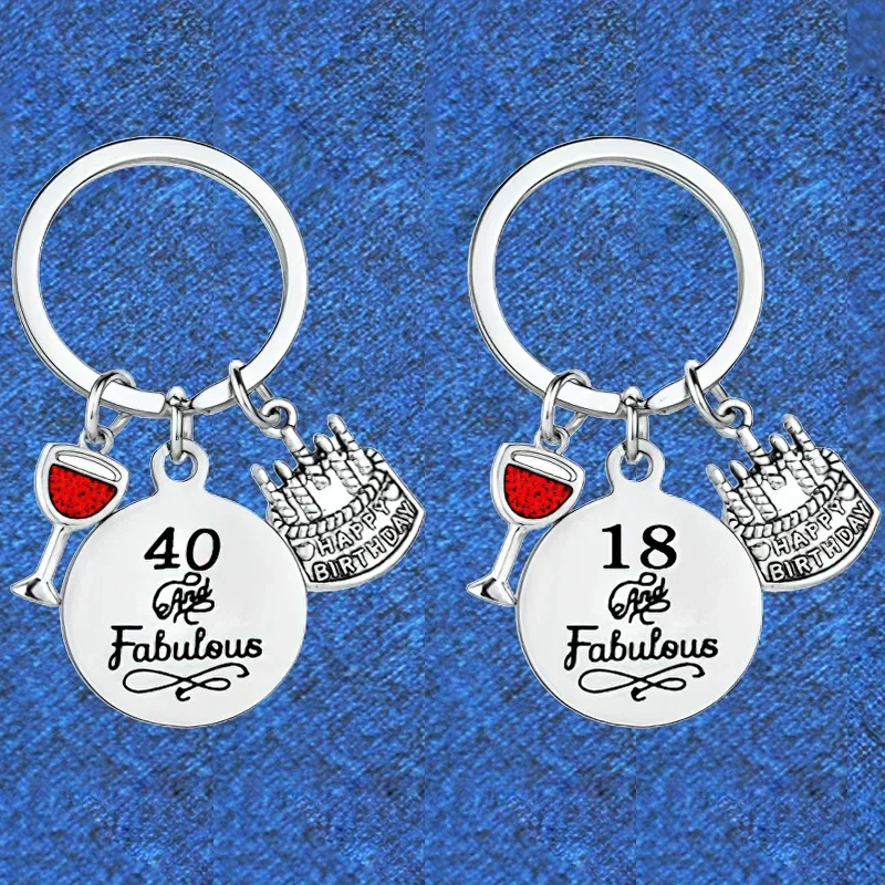 Birthday-Cake-Keychain-Pendant-Metal-Friendship-Family-Gift-Women-Men ...