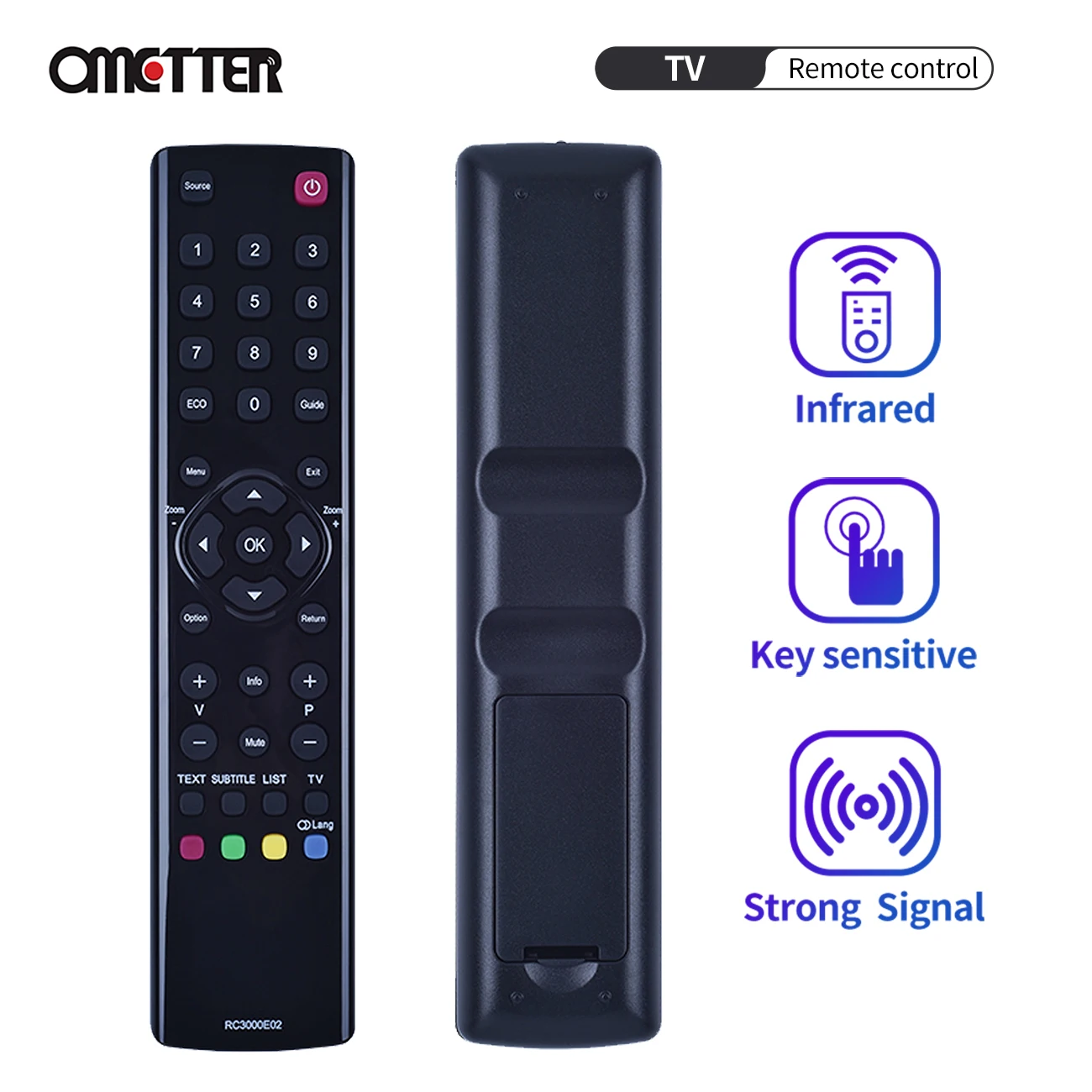 범용 스마트 TV 리모컨 교체, RC3000E02, LED LCD, 텔레비전 리모컨, 블랙, tcl용 모든 기능 ...
